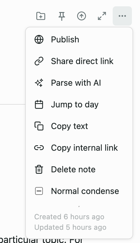 Publish/Stop Publishing (see Public Notes )